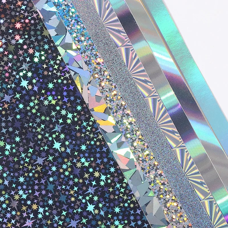 Holographic Cardstock Metallic Iridescent Mirror Paper Foil Board ...