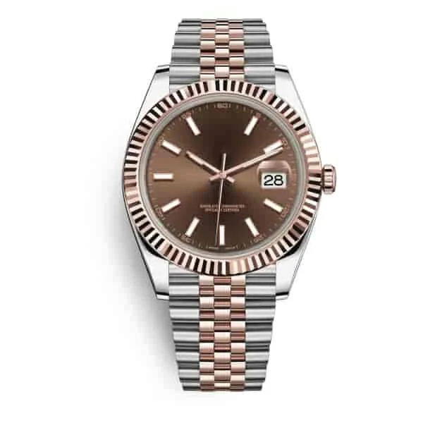 Custom Watch 41mm Yellow Gold/steel Golden Fluted Motif Index Dial ...