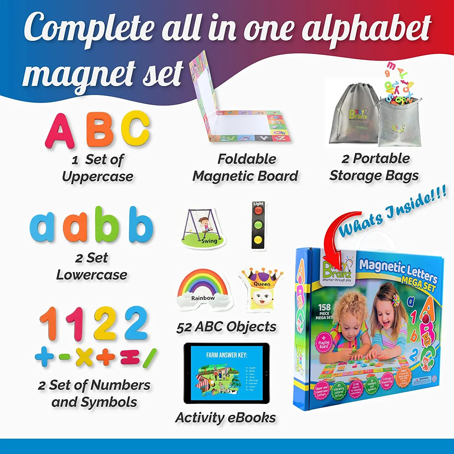 Magnetic Letters And Numbers + Matching A-z Objects With Board + E-book ...