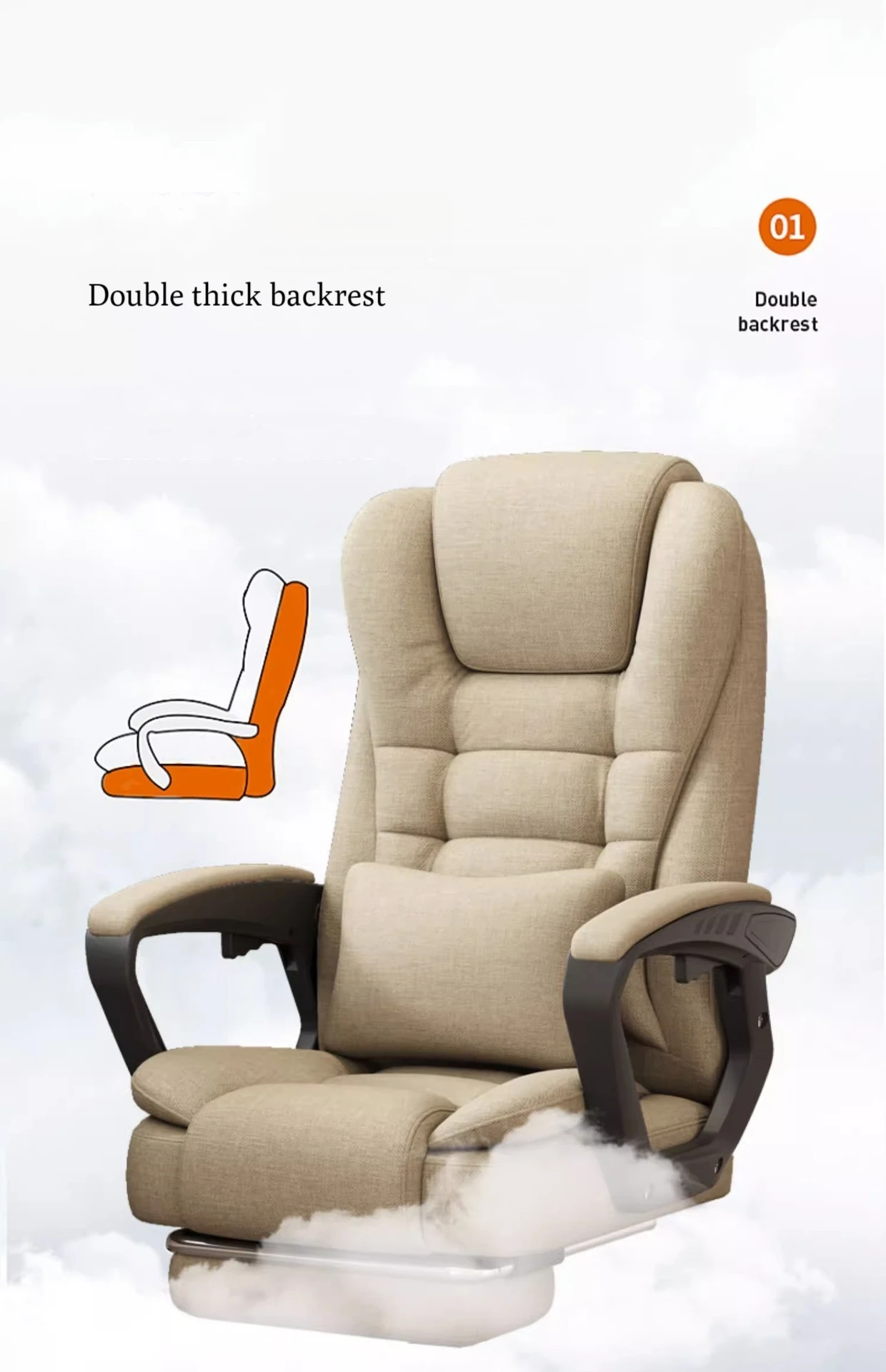 Modern High Back Executive Leather Office Chair - Ergonomic Swivel ...