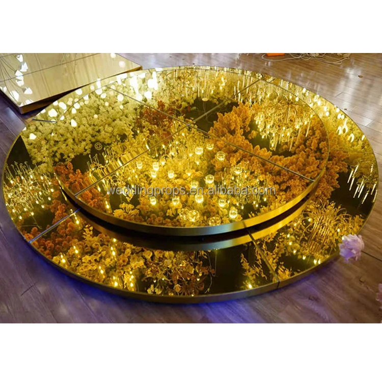 Luxury Wedding Glass Stage Platform with LED Lights