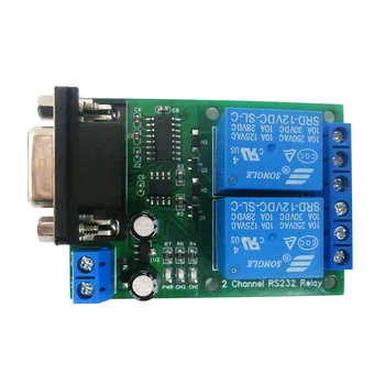 2ch Rs232 Relay Board Dc 12v 24v Serial Port Switch Module For Plc ...