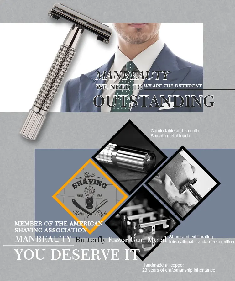 Replacement Cutter Head Short Handle Razor Men's Metal Double Edge ...