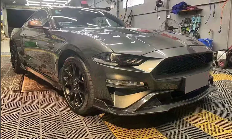 Carbon Fiber Front Lip For Ford Mustang Gt 2015 -2022 Car Front Bumper ...