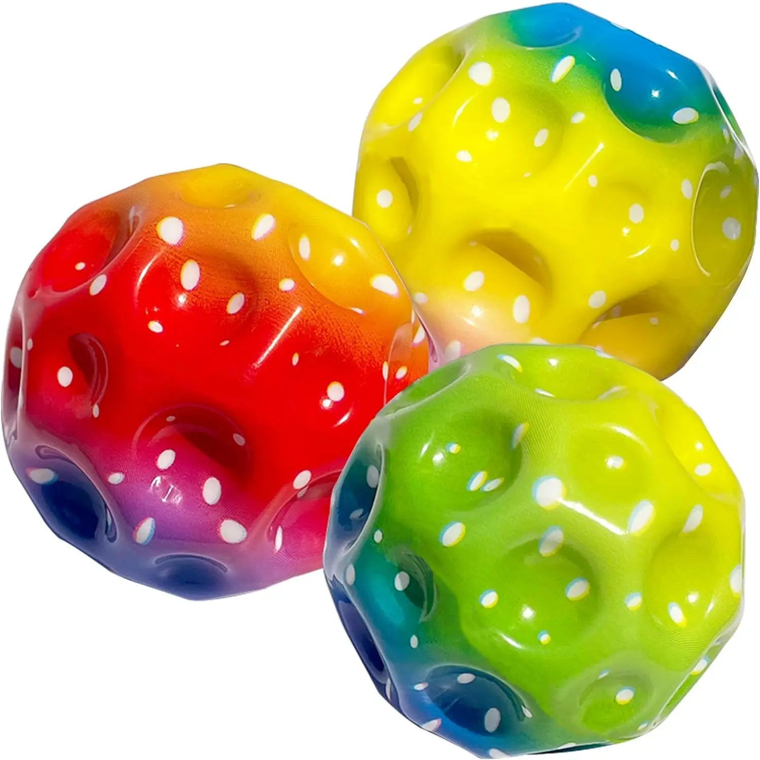 High Resilience Hole Ball Soft Bouncy Ball Anti-fall Moon Shape Porous ...