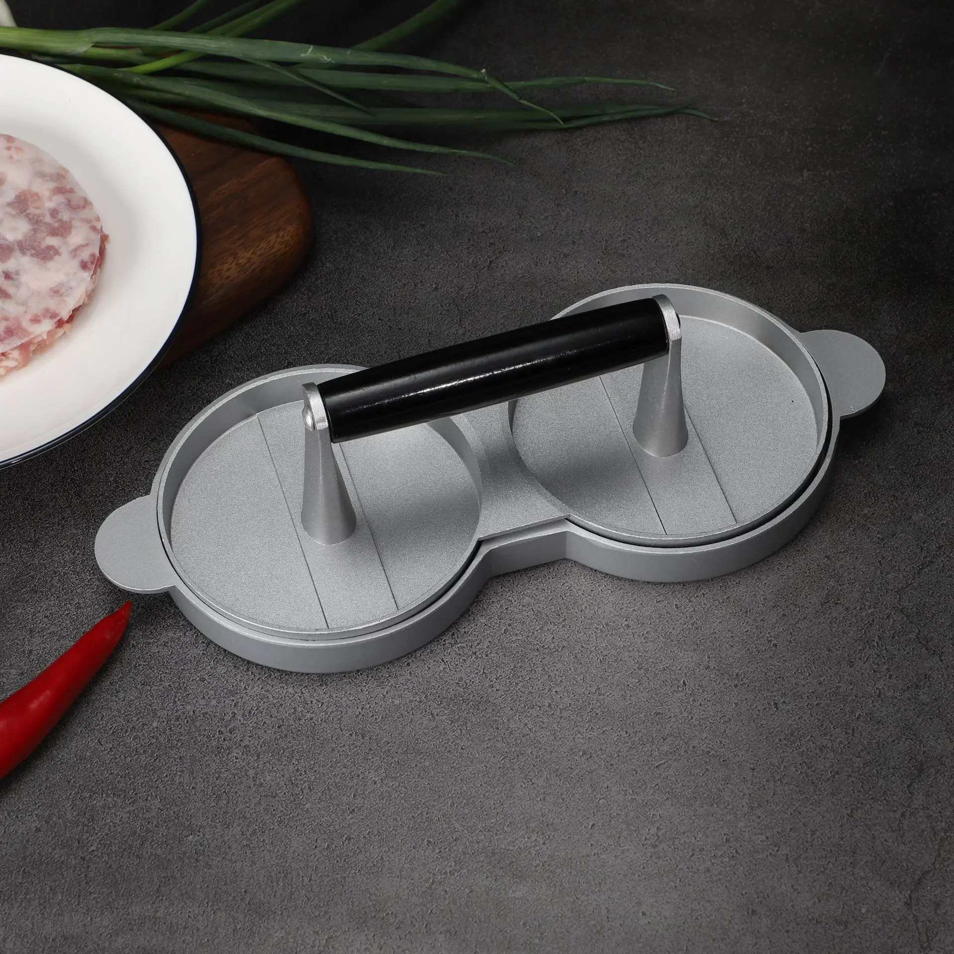 BBQ Tools Manual Stuffed Meat Mold Double Hamburger Press Patty Maker ...