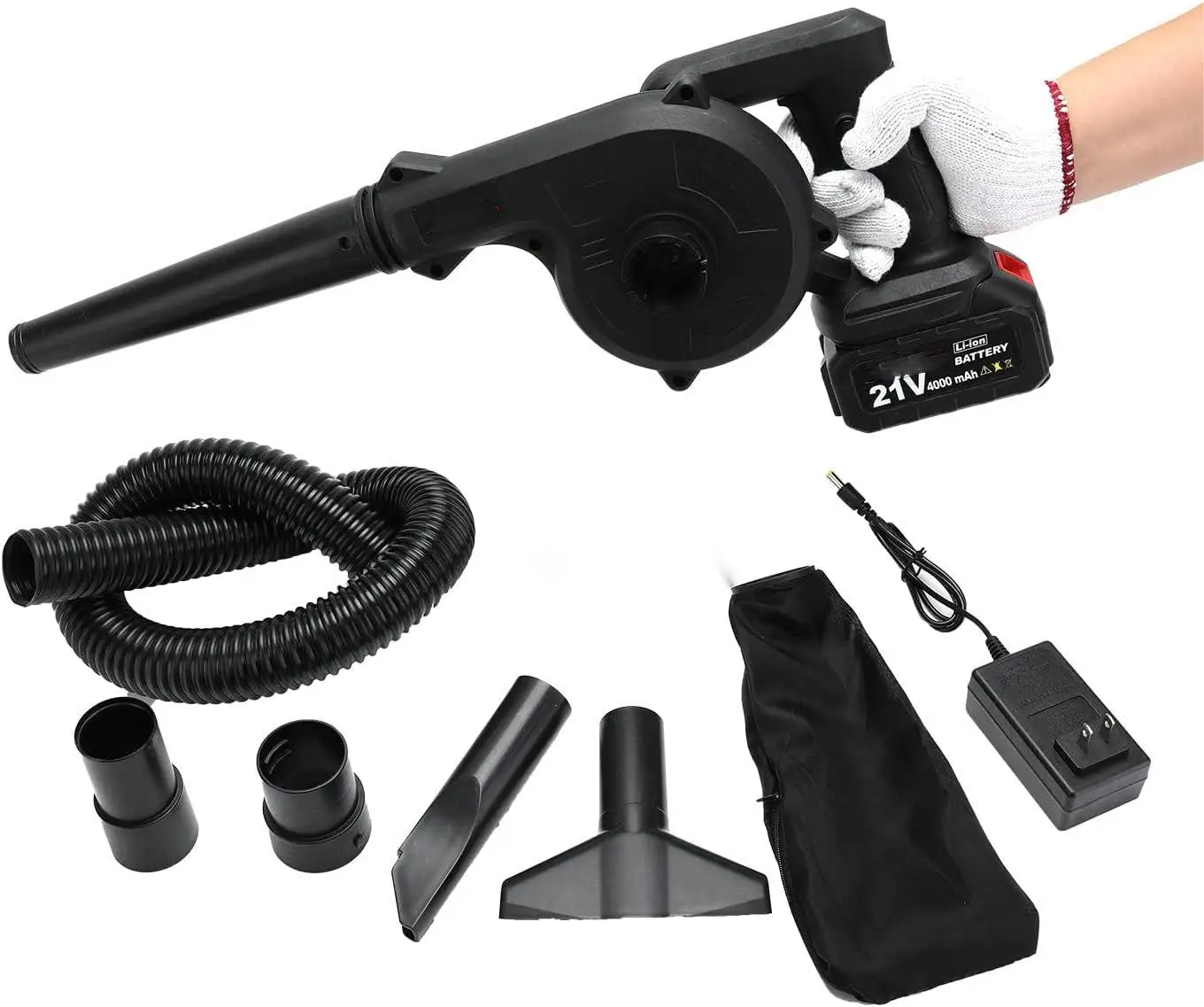 21V cordless sawdust blower 7in1 mini suction garden leaf blower ...