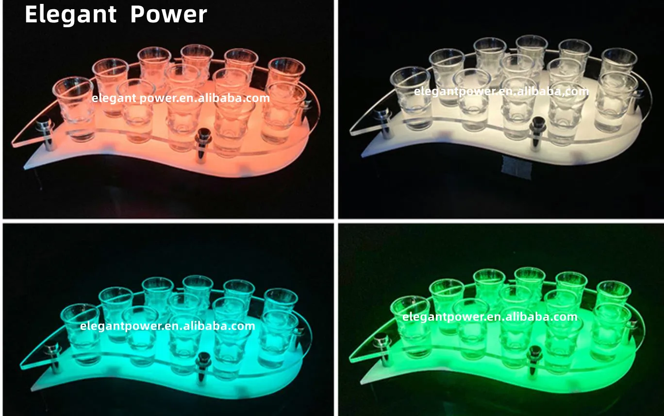2024 Bar Service Led Shot Glass Tray - Sustainable & Customizable