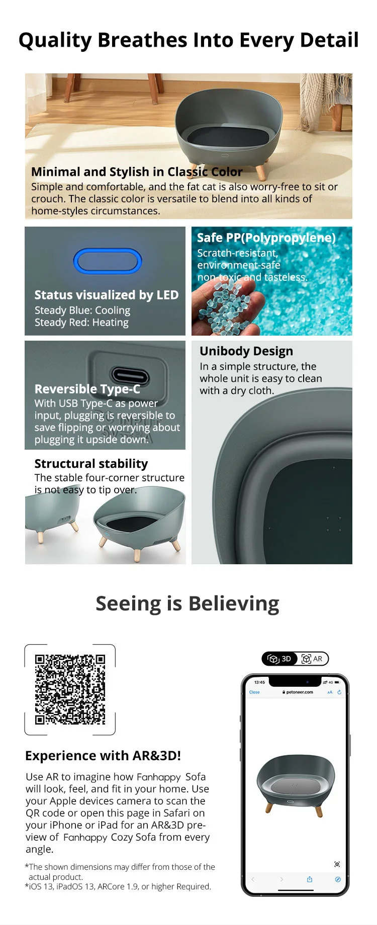 Luxury Indoor Pet Sofa Bed For Cat Small Dogs Claming Circle Bed Self ...