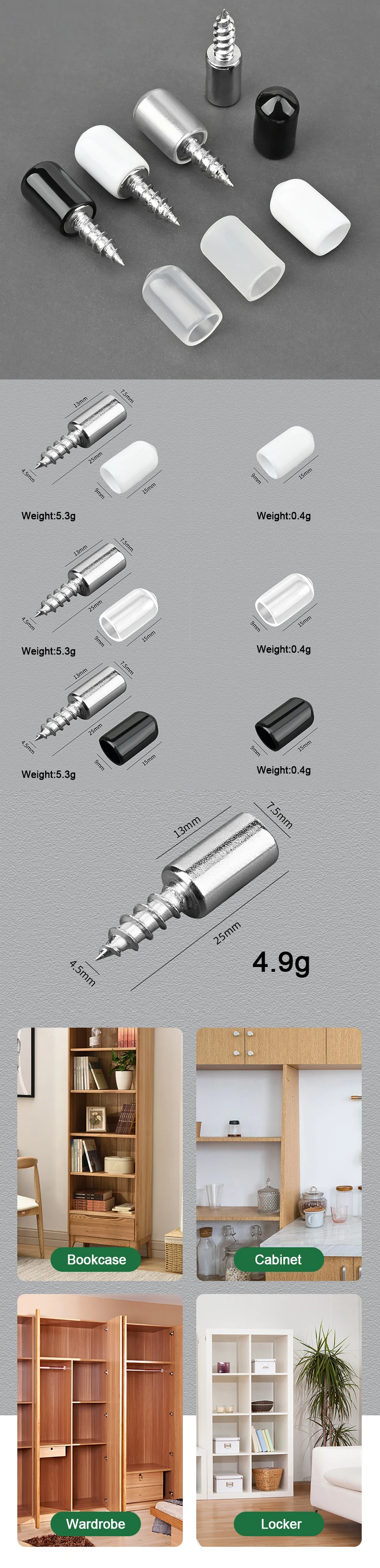 Integrated Self Tapping Screw Plate Holder for Cabinet Support