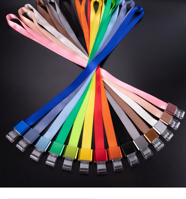 Kejea Custom Silk Scree Lanyard Solid Color Rope Id Card Hanging Metal ...