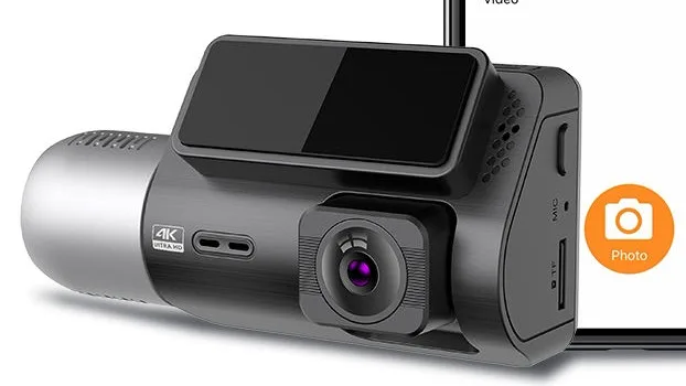New 4k Sony 3 Channel Dashcam Wifi Gps Front Inside Reverse Cameras App ...