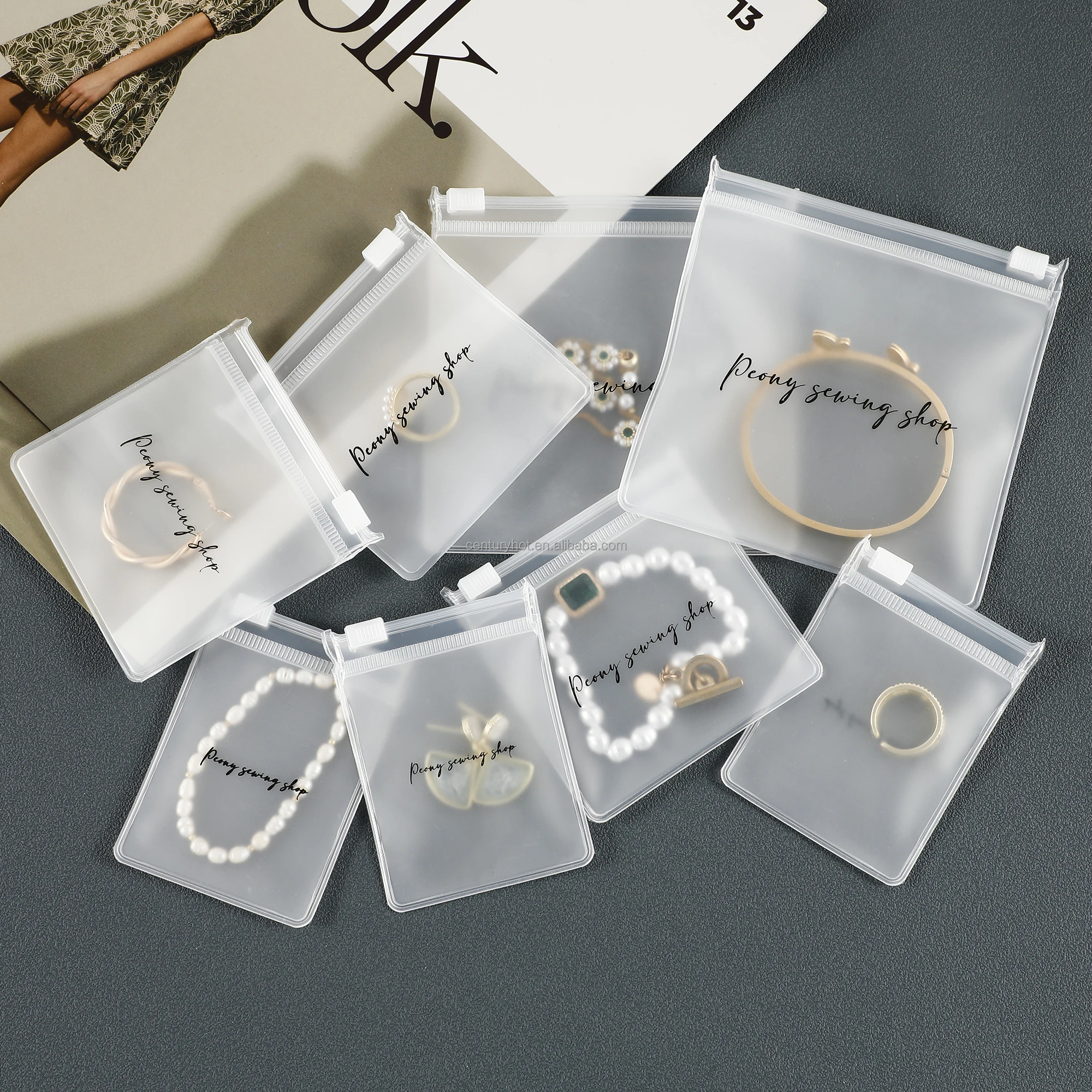 Jewelry Bags Frosted Zipper Bag With Logo Small Pvc Jewelry Package Bag