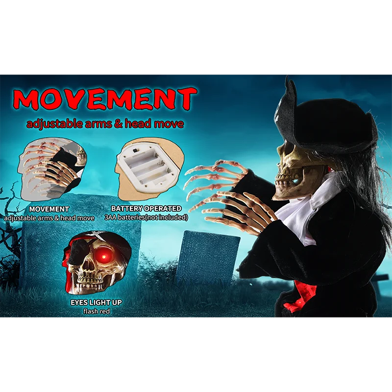 Indoor Outdoor Animatronics Decorations Electric Play Music Scary ...
