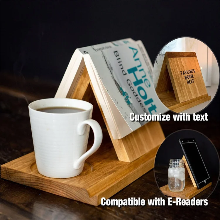 Wooden Triangle Bookshelf Book Stand Holder,Wood Book Rest Bookcase ...