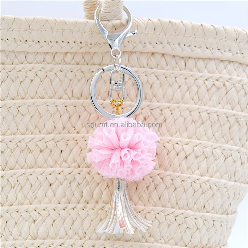Tassel Charm Key Chain Hangers Pom Pom Tassel Keychain Bag Hanger Car ...