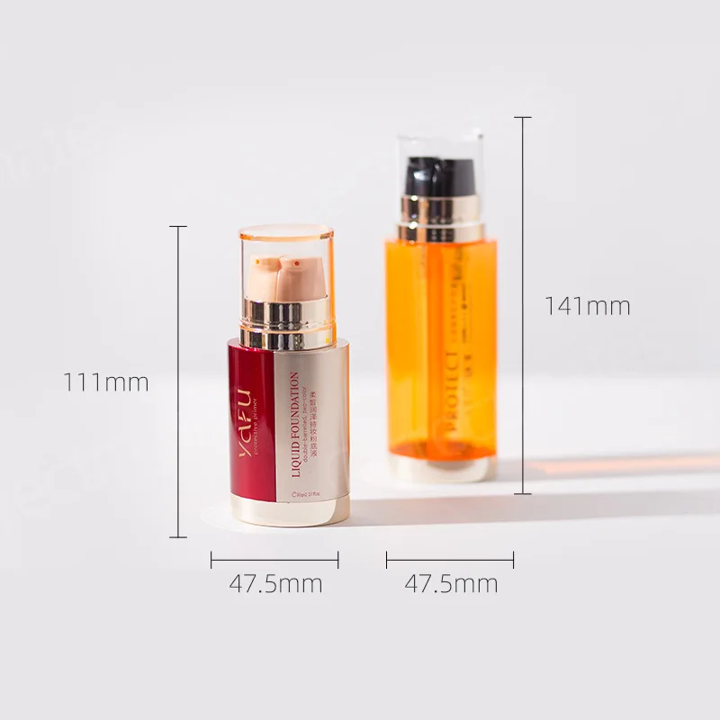 Luxury Dual Chambers Plastic Lotion Pump Spray Bottles 50mlx2 Serum ...