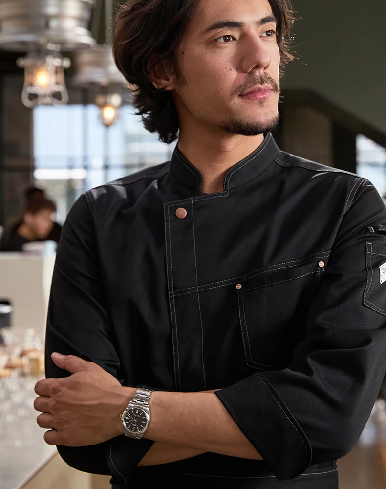 Four Seasons High-End Kitchen Cooking Clothes New Long Sleeve Chef Work ...