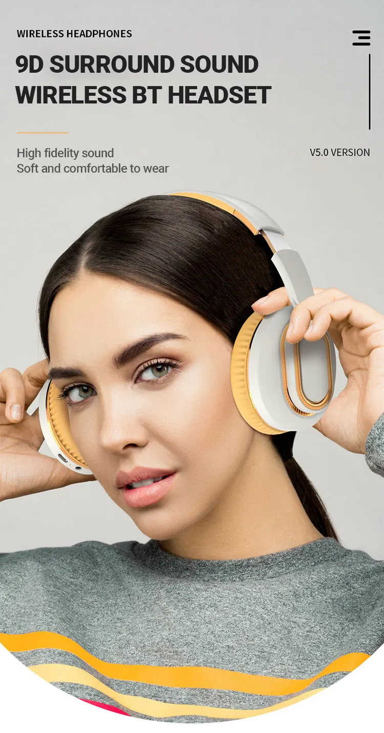 Type-c Foldable Overhead Heavy Extra Deep Bass Brown On-ear Over Ear ...