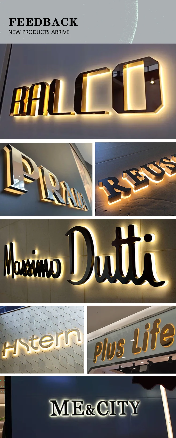 Led 3d Letter Store Sign Customization Brass Gold Logo Lights For ...