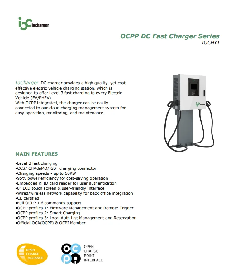带chademo Ccs标准ocpp 1.6j 30kw 60kw Dc电动汽车充电站的iocharger快速充电器 - Buy 电动汽车充电 ...