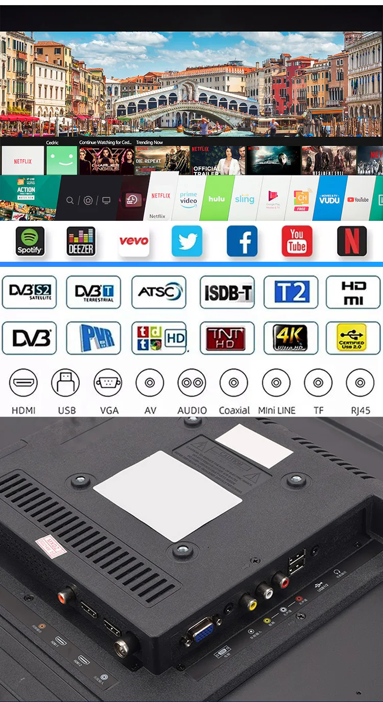 43 Inch LED Curved Screen Smart TV - 4K UHD Digital TV