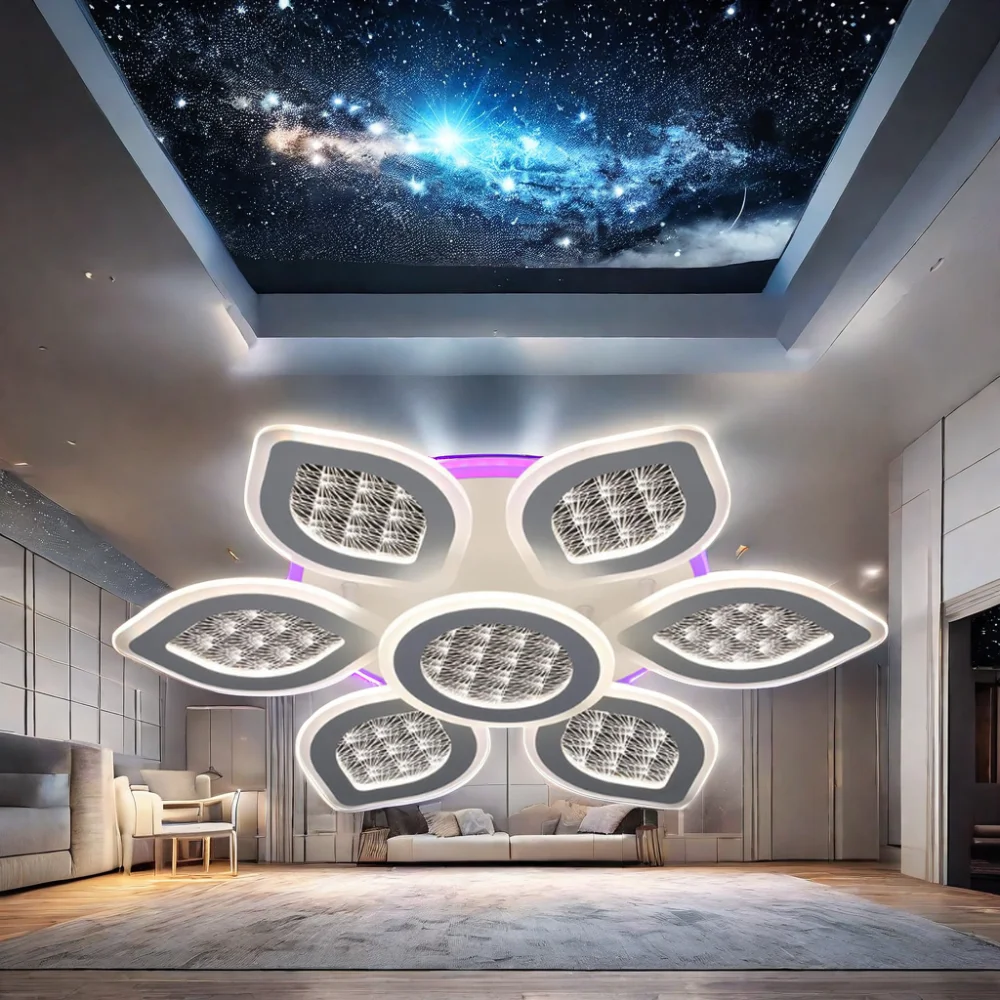 Luxury Smart Ceiling Light Modern Led Living Room Decorative Acrylic ...
