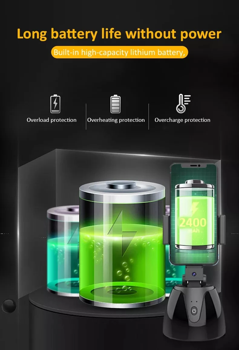 Selfie Stick 360 Rotation Holder Robot Cameraman Auto Face Object ...