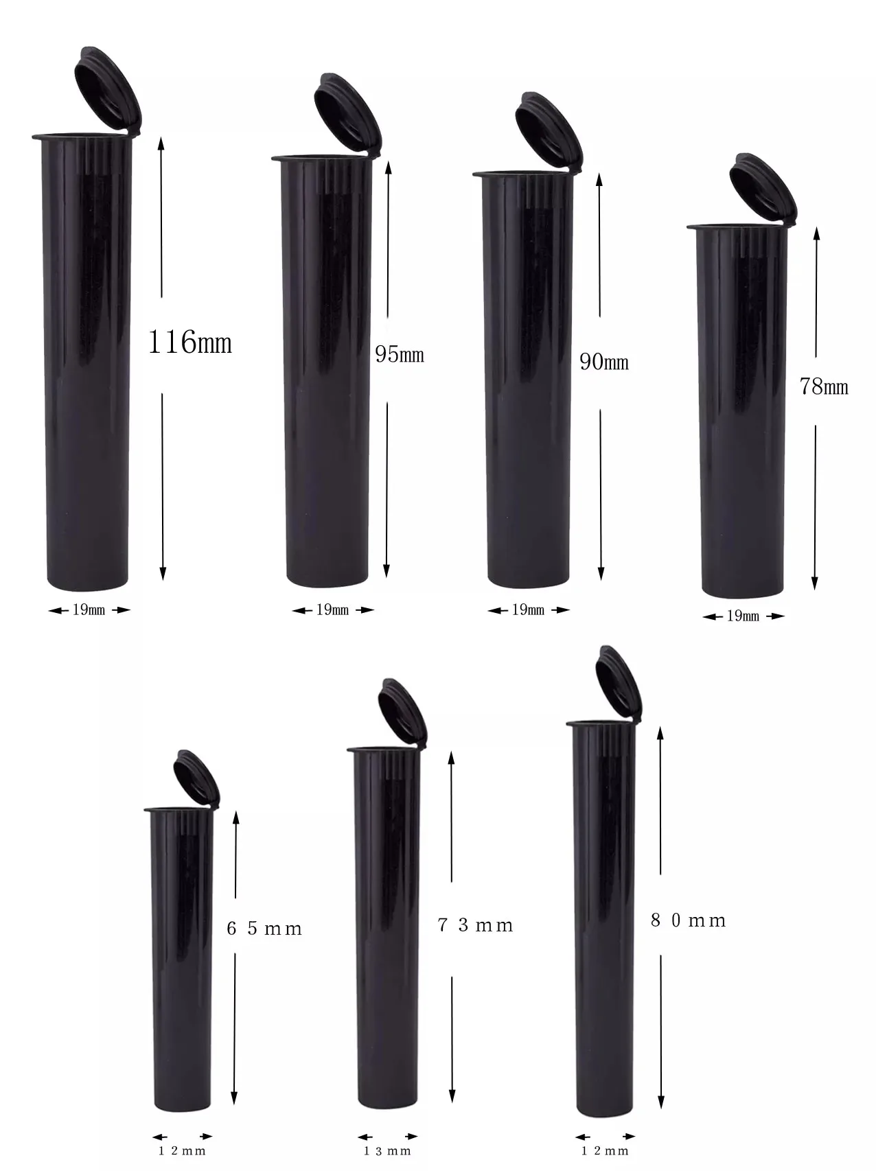 Pop Top Tube Container Child Resistant 98mm 116mm 120mm Colorful ...