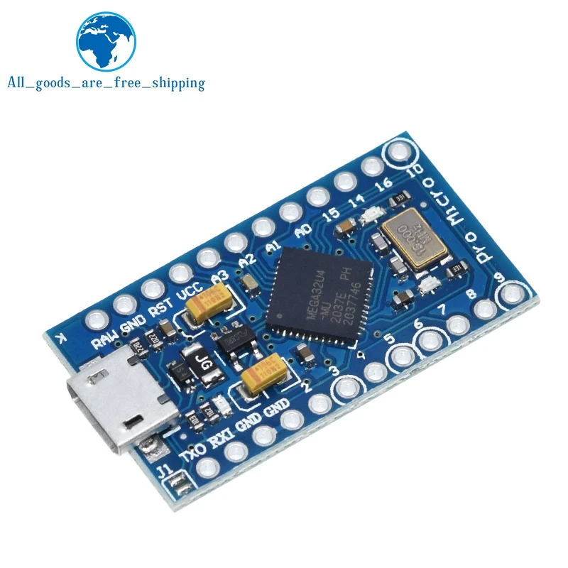 TZT Pro Micro ATmega32U4 5V 16MHz Replace ATmega328 For Arduino Pro ...