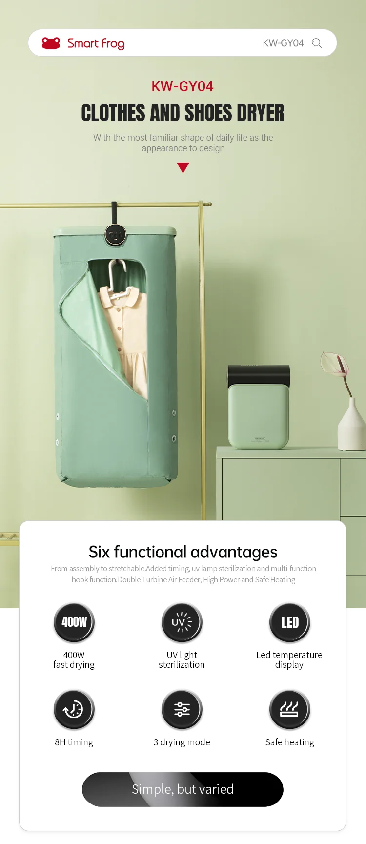 New Smart Frog Portable Design Clothes Dryer Electric Hanging Clothes ...