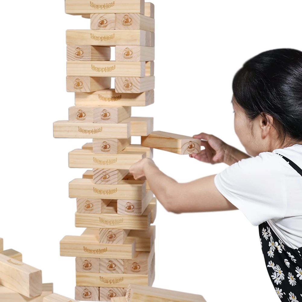 EASTOMMY ET-286303 Wooden Tumbling Tower Game Set Outdoor Sports Large ...