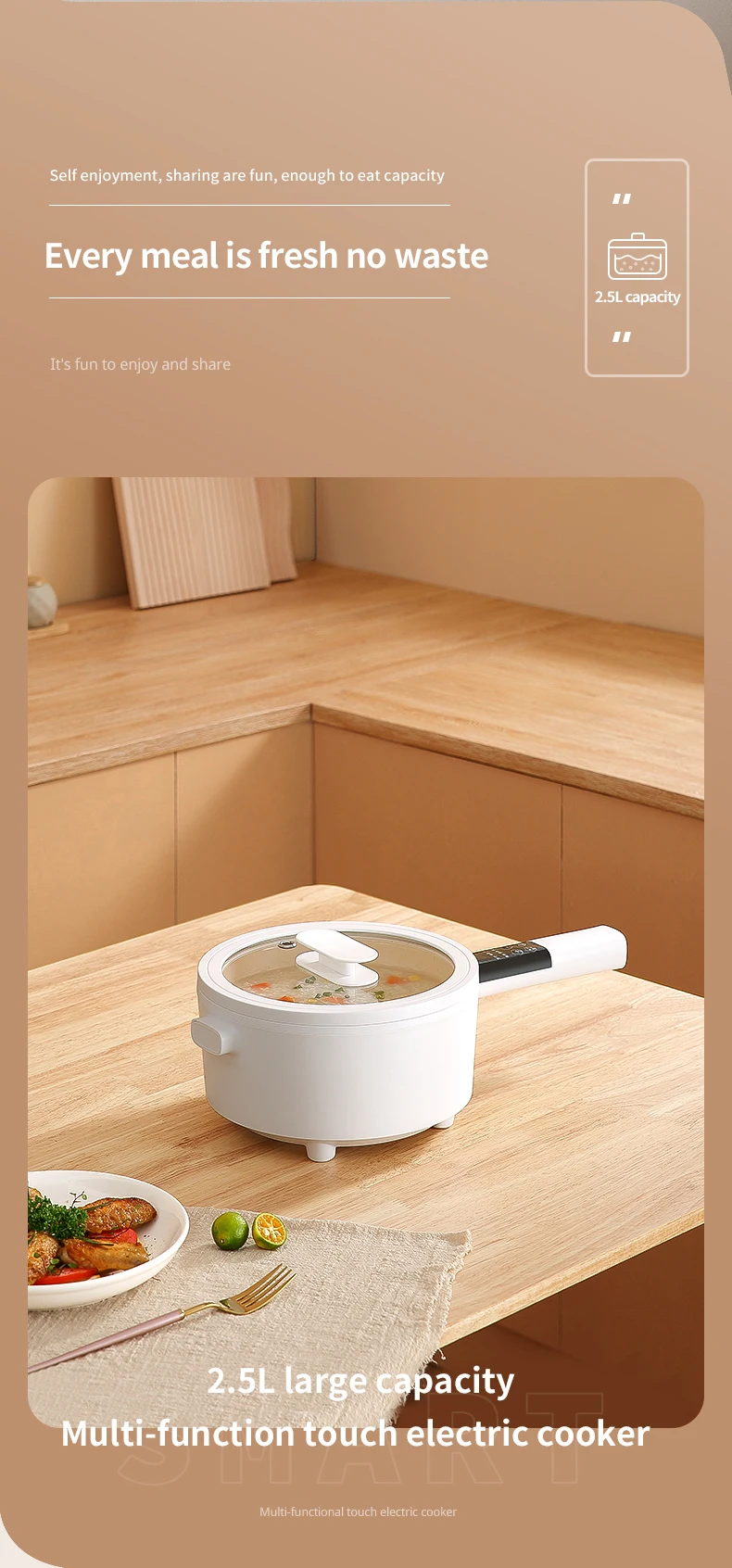 New 2023 Multifunctional Cooker Mini Electric Pan Cooker Dorm Room ...