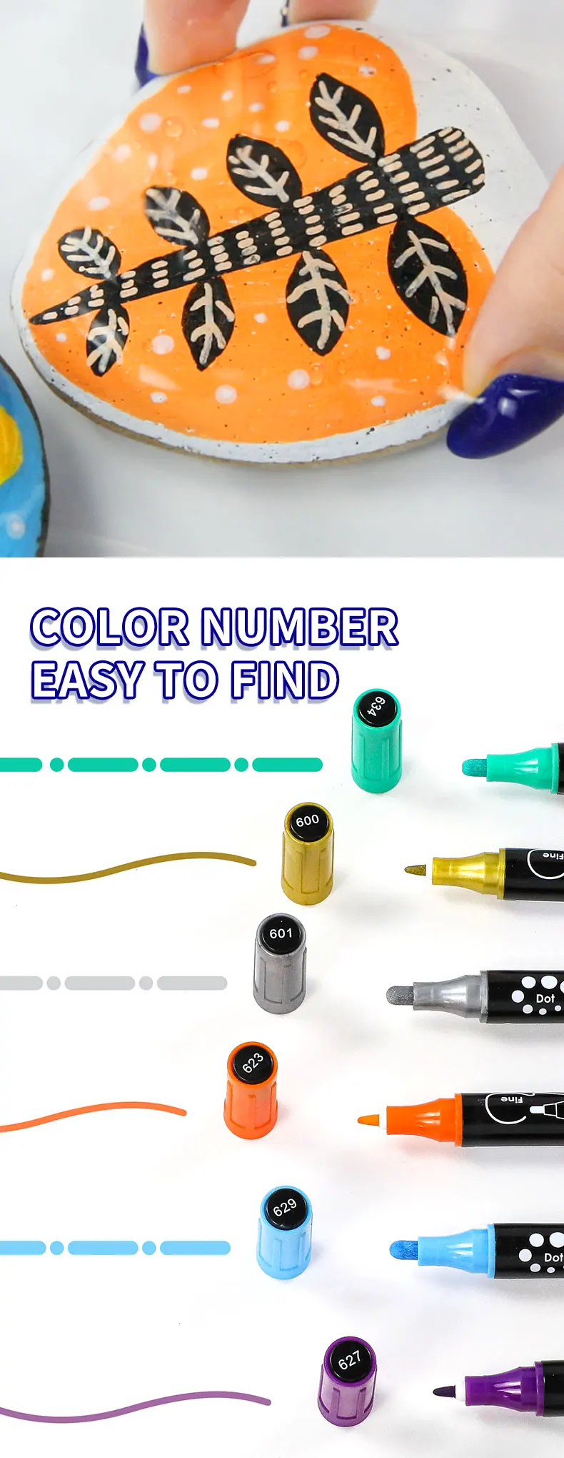 OEM Dual Tip Acrylic Markers Pen 36 Color Non-bleeding Waterproof ...