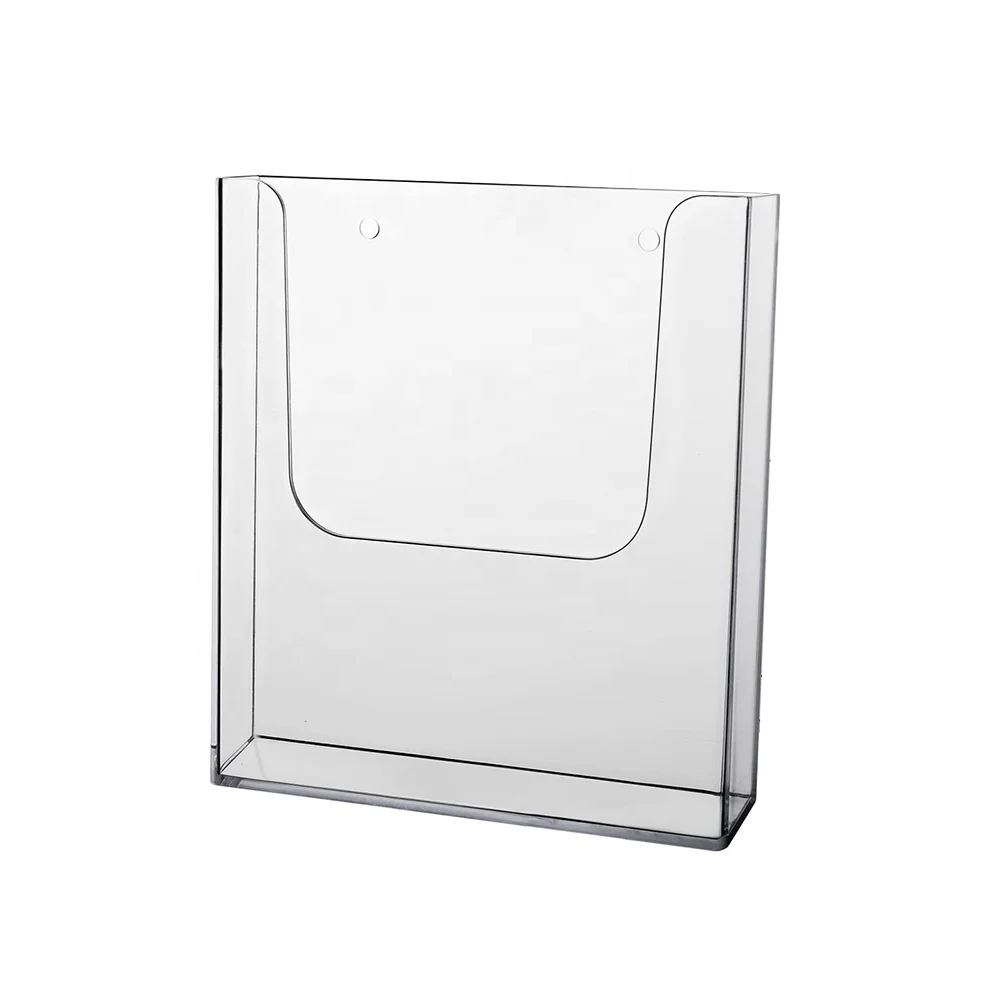 Wall Mounted A4 Flyer Paper Holder - Clear Acrylic Display Stand