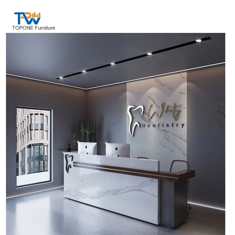 White Curved Reception Desk - Modern Office Furniture