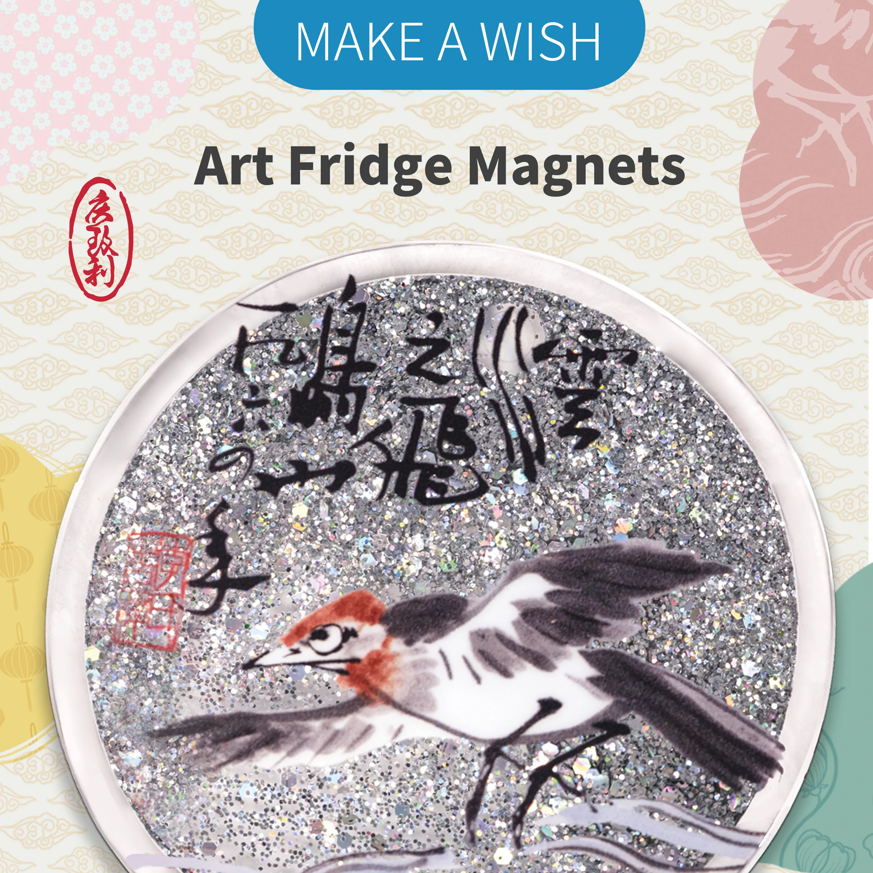 Birds Over Water Christmas Wish-Making Acrylic Chinese Style ...