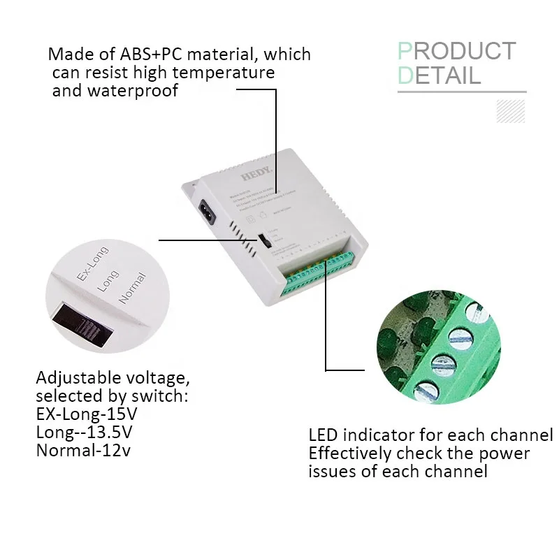 8-channel LED 12 Volt Power Supply for CCTV Security Cameras