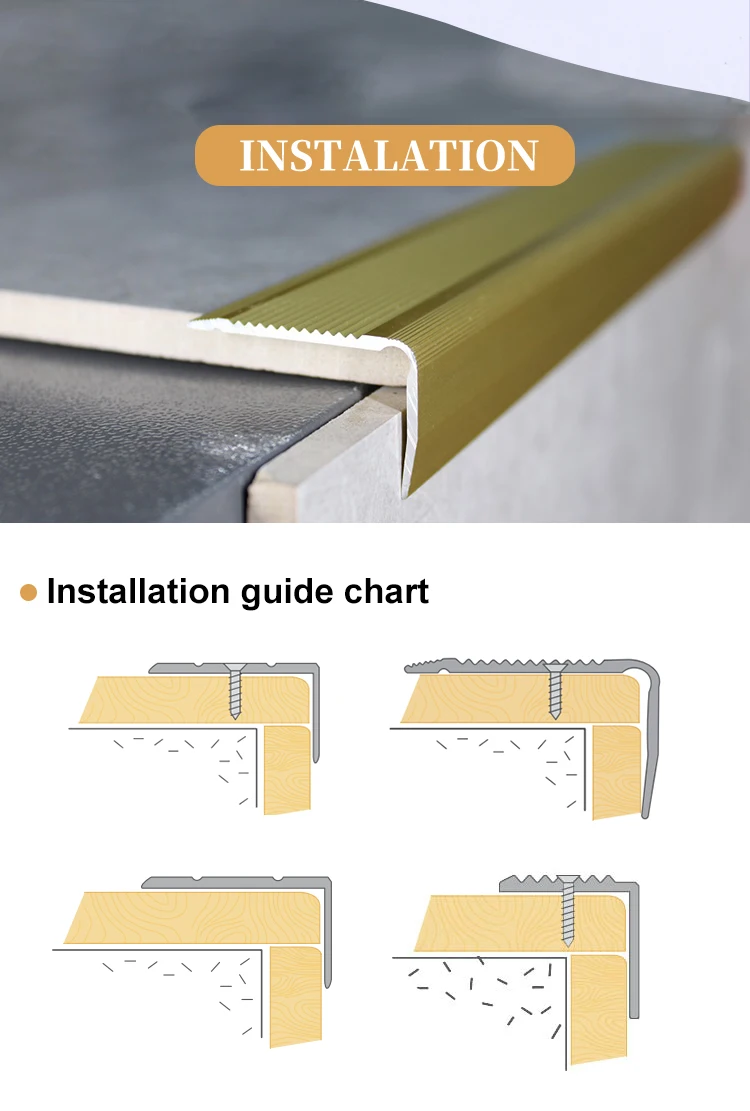 Super Mall Flooring Design 6063 Aluminum Staircase Corner Cover Strips ...