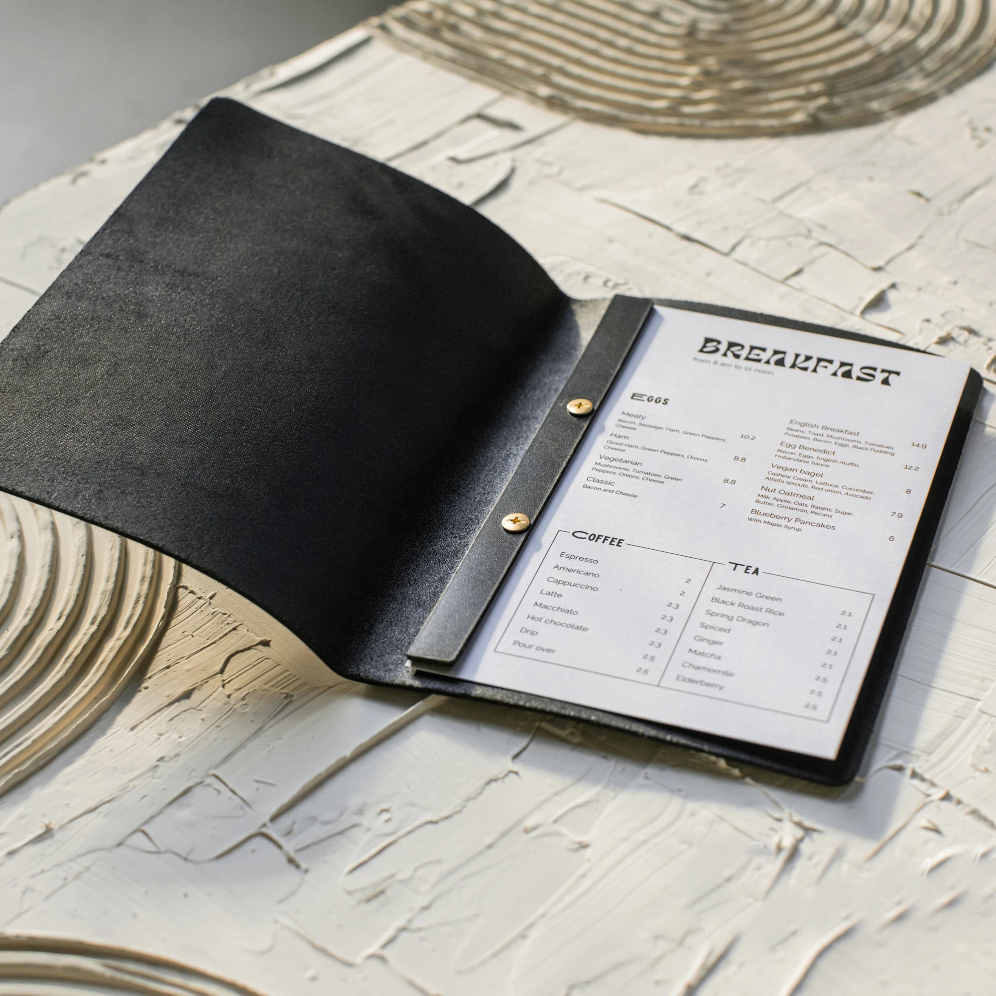 Screw Post Binding Leather Menu Cover With Logo Soft Menu Folder Book ...