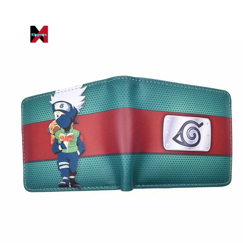 Kakashi Sasuke Black Leaf Village Konoha Ninja Wallet Short With Coin ...