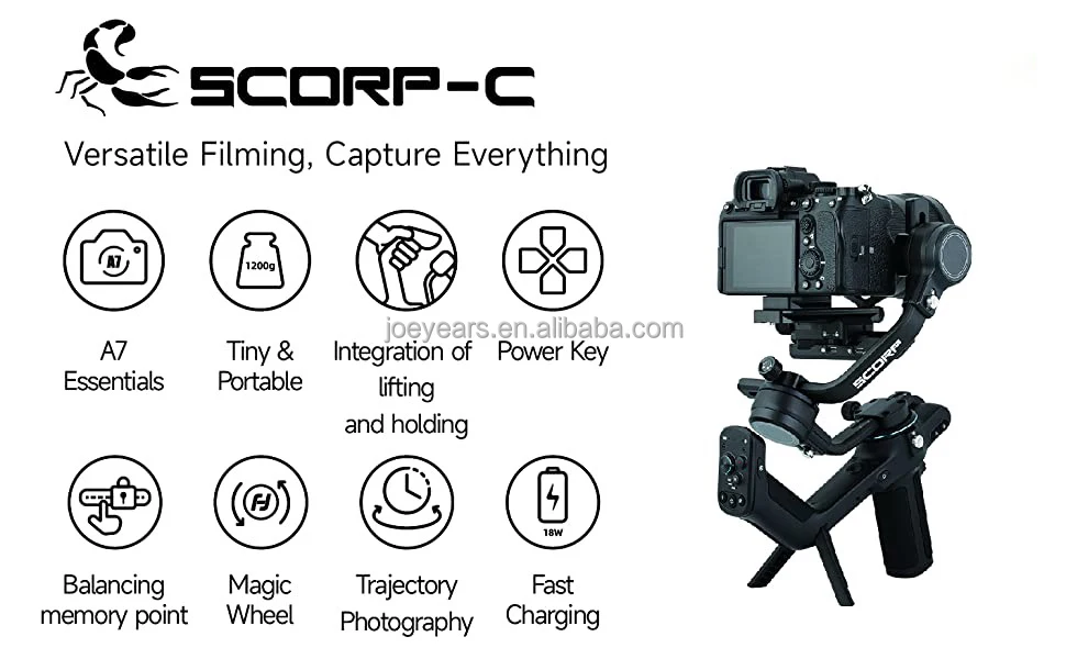 Scorp C 3 Axis Gimbal Stabilizer Handheld Anti-shake Camera Stabilizer ...
