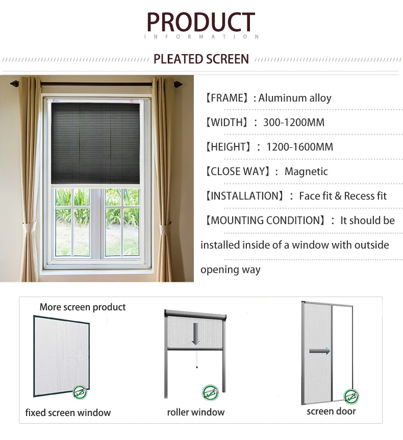 Plissee Plisse Insect Screen / Pleated Insect Screen Mesh Window ...