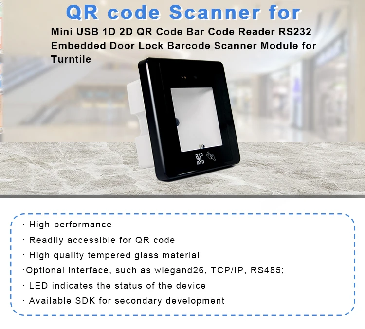 USB RFID Reader Scanner with 2D Barcode QR CODE Support