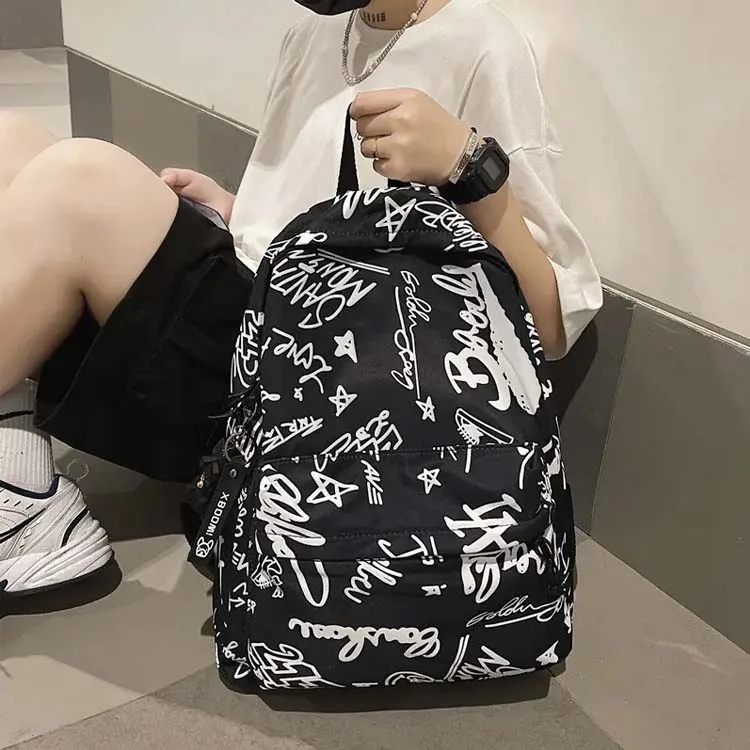 Custom Modern Fashion Graffiti Print Backpacks Large Capacity Back Pack ...