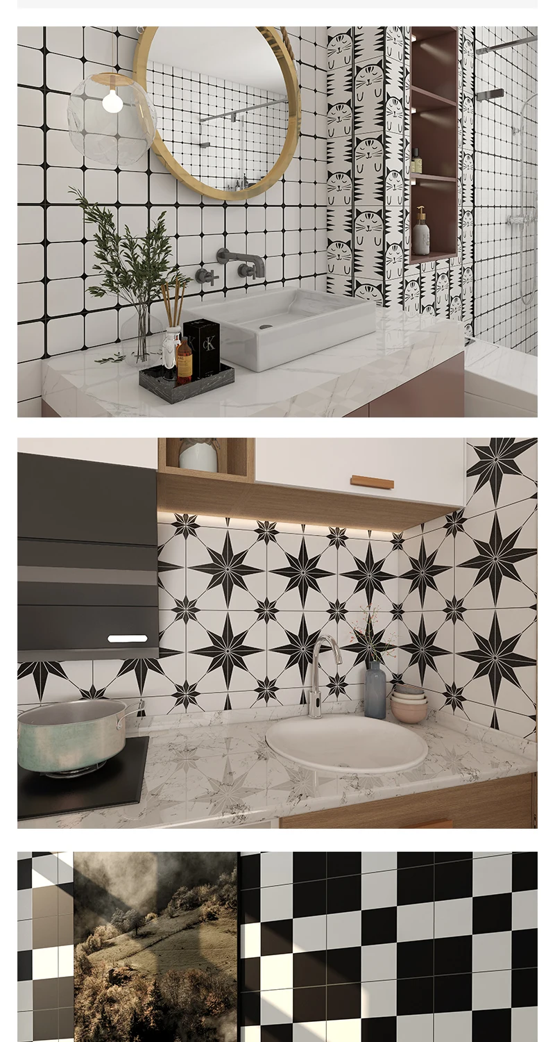 Foshan Factory Parquet Porcelain Tiles 30x30cm Flower Design Matte Finished Wall Floor Handmade ...