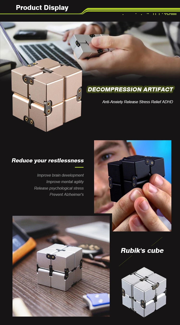 Puzzle Cube Durable Exquisite Decompression Toy Infinity Magic Cube for Adults Kids Fidget Toys ...