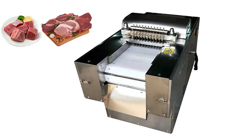 Frozen Beef Chicken Meat Block Cutting Cube Machine / Automatic Meat ...