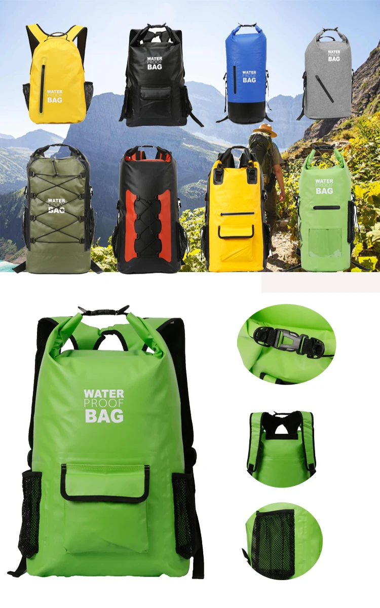 Custom Logo 500D PVC Tarpaulin Waterproof Dry Bag - 15L-35L