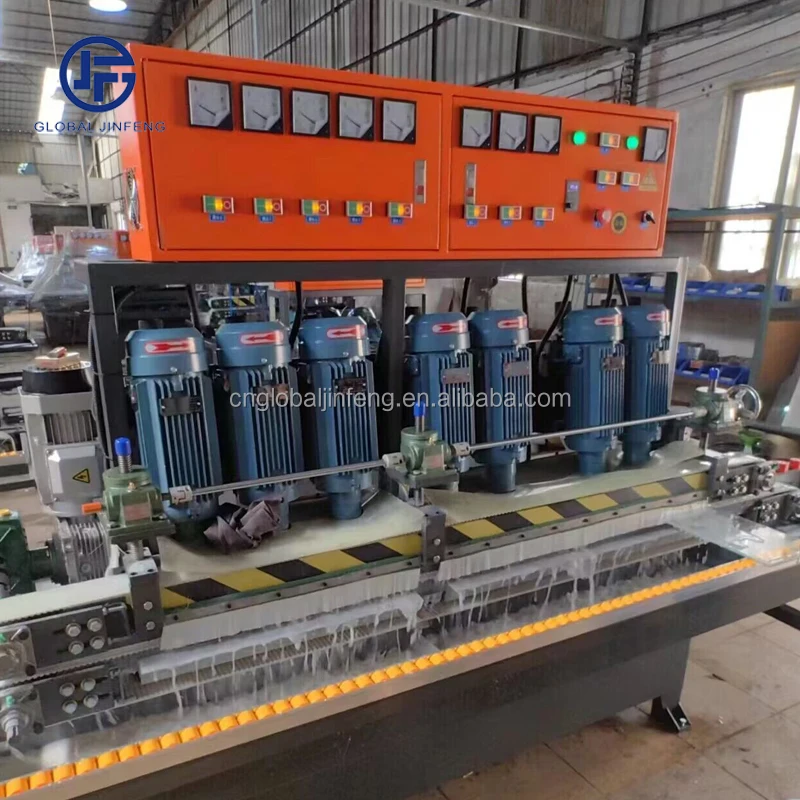 8 Motor Glass Straight Line Beveling Machine Horizontal Glass ...